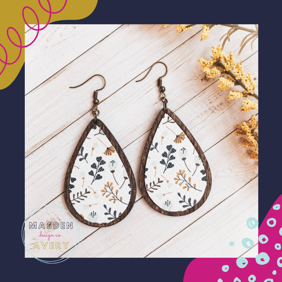 White Floral Teardrop – Masden Avery Design Co.
