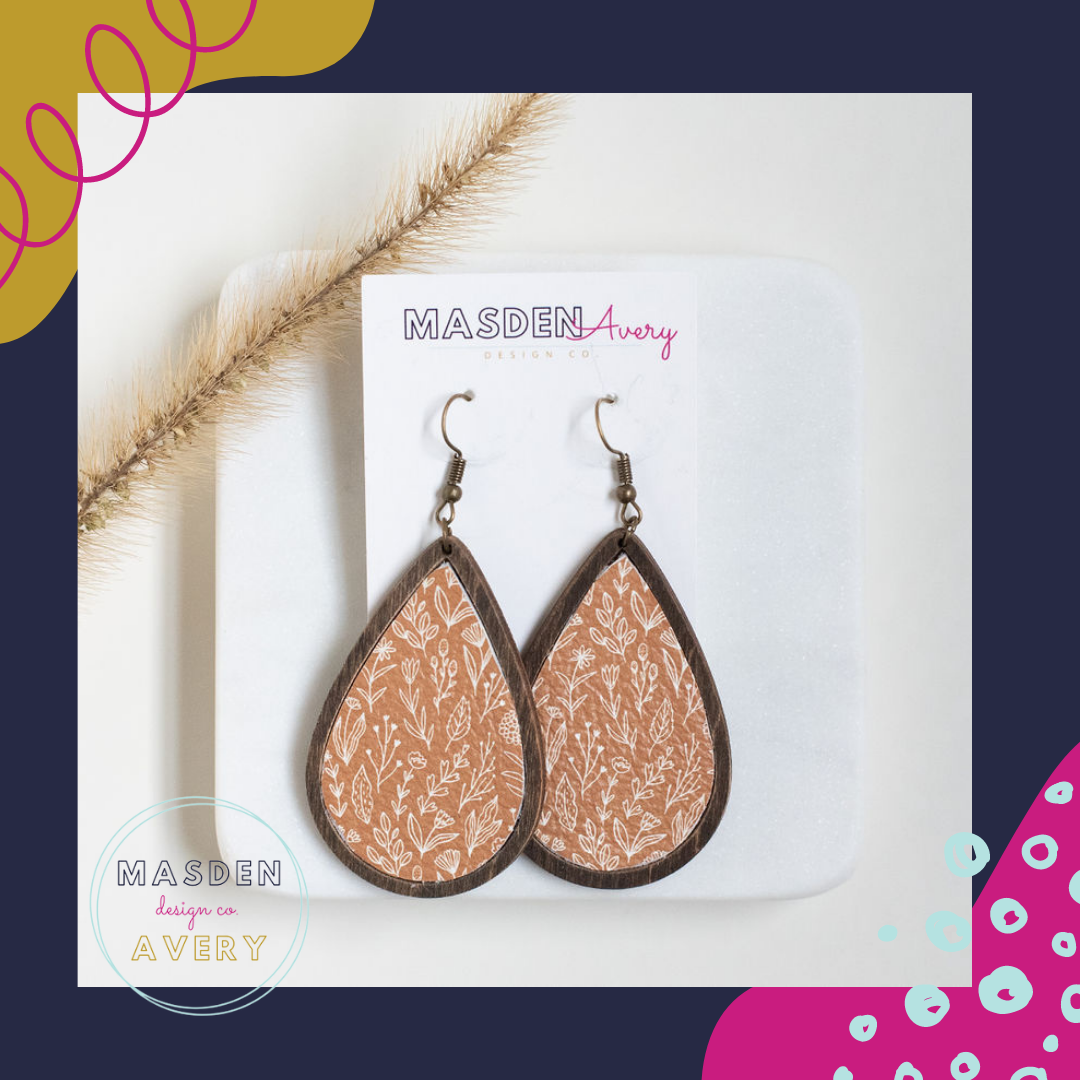 Mustard Floral Teardrop – Masden Avery Design Co.