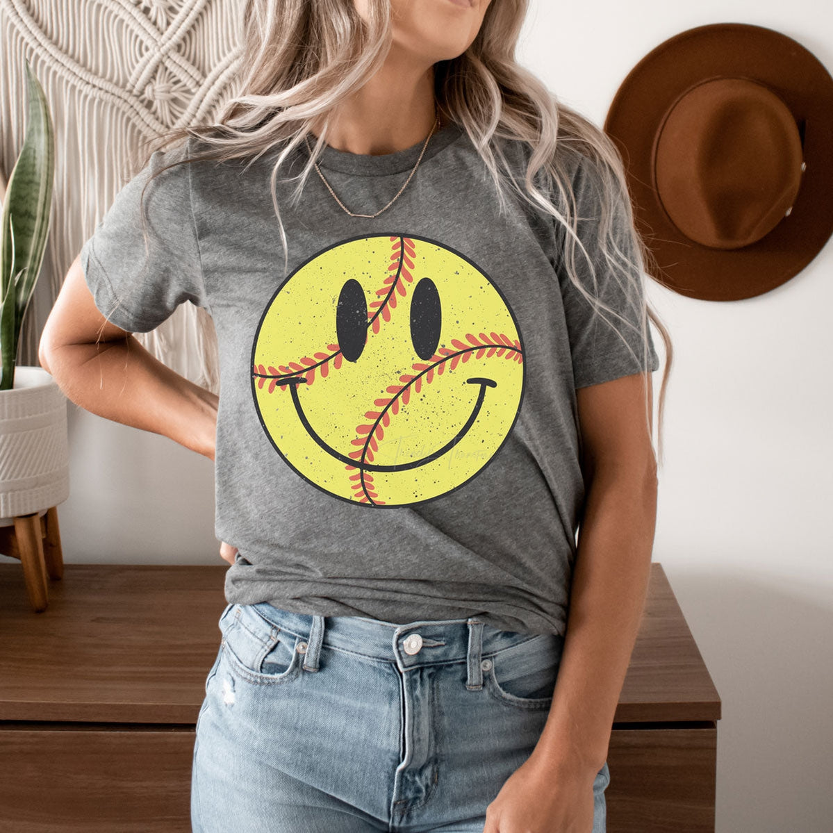 Retro Softball Smiley – Masden Avery Design Co.